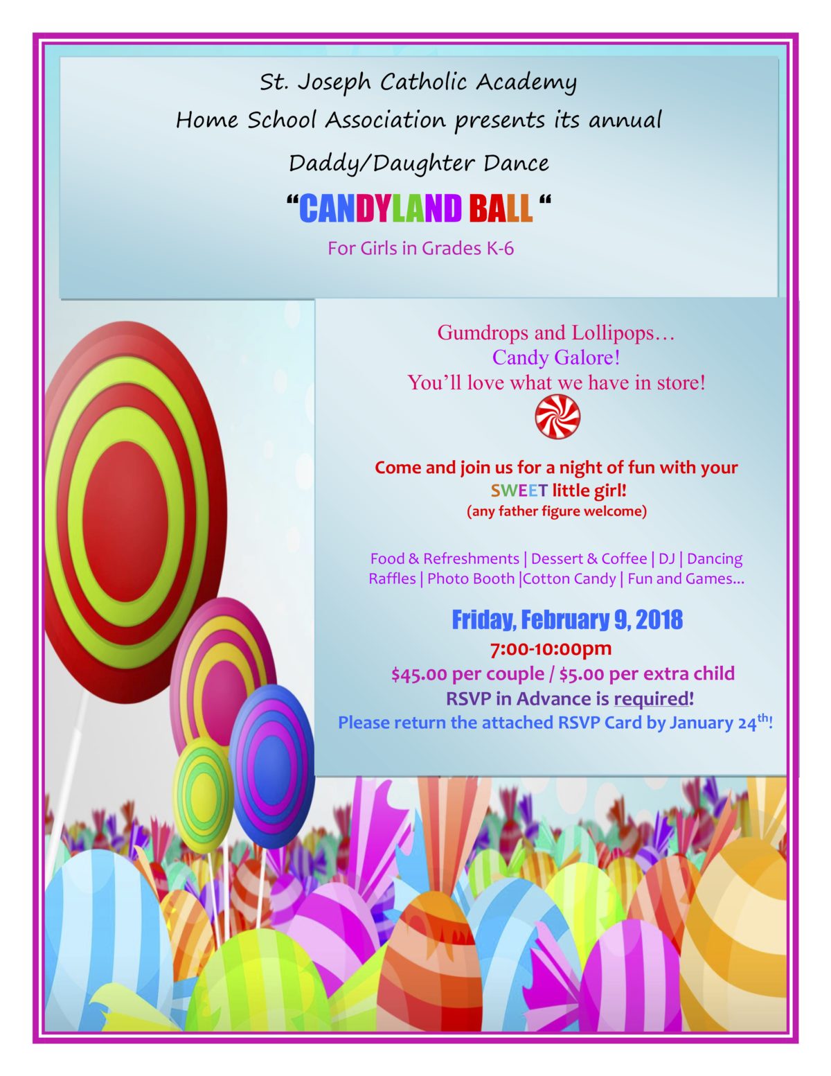 Candyland Ball - Daddy/Daughter Dance - St. Joseph Catholic Academy