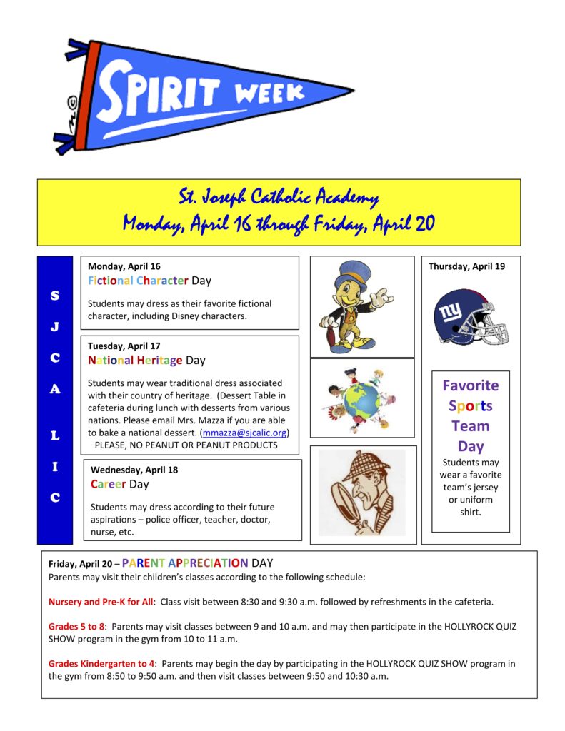 Spirit Week - St. Joseph Catholic Academy