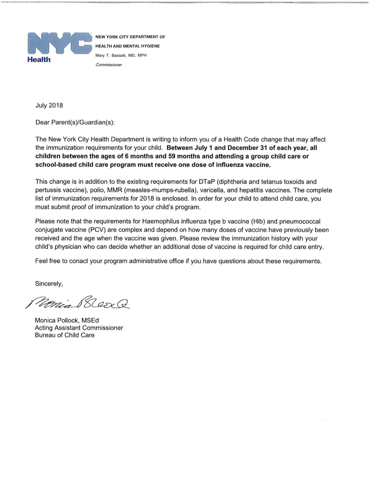 Influenza Vaccine - St. Joseph Catholic Academy